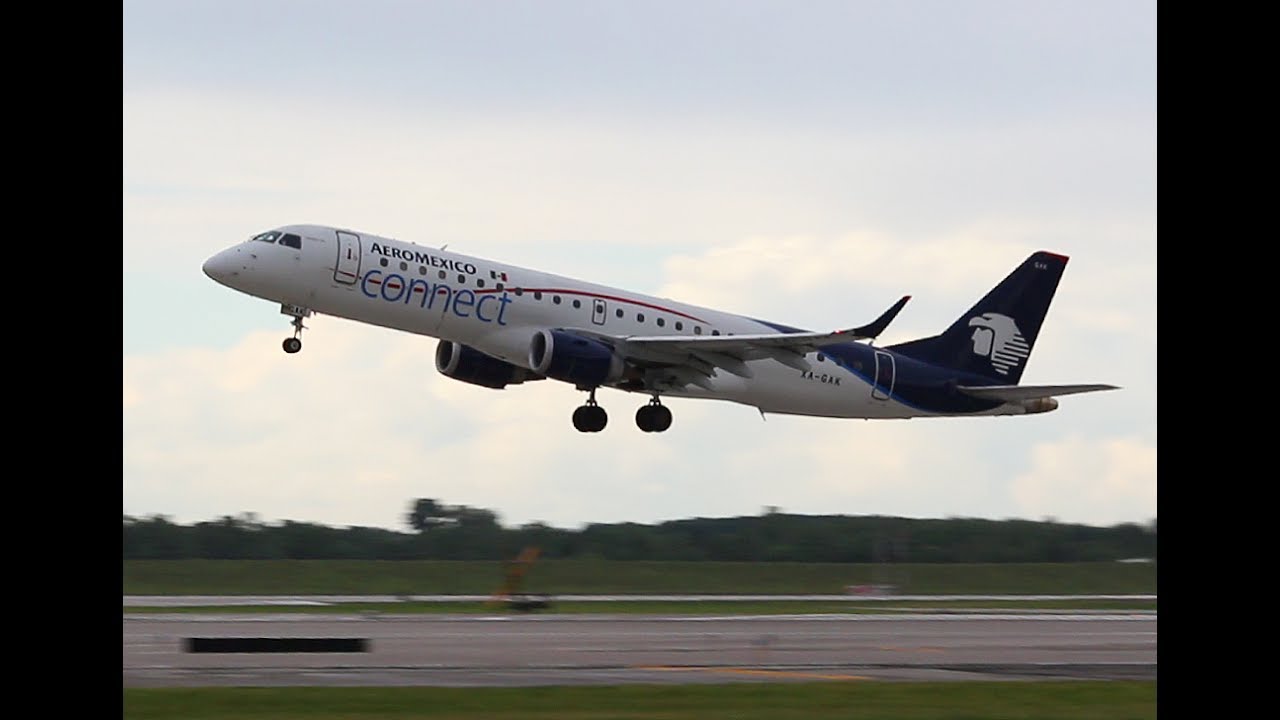 AeroMexico E190 take off, DTW+ - YouTube