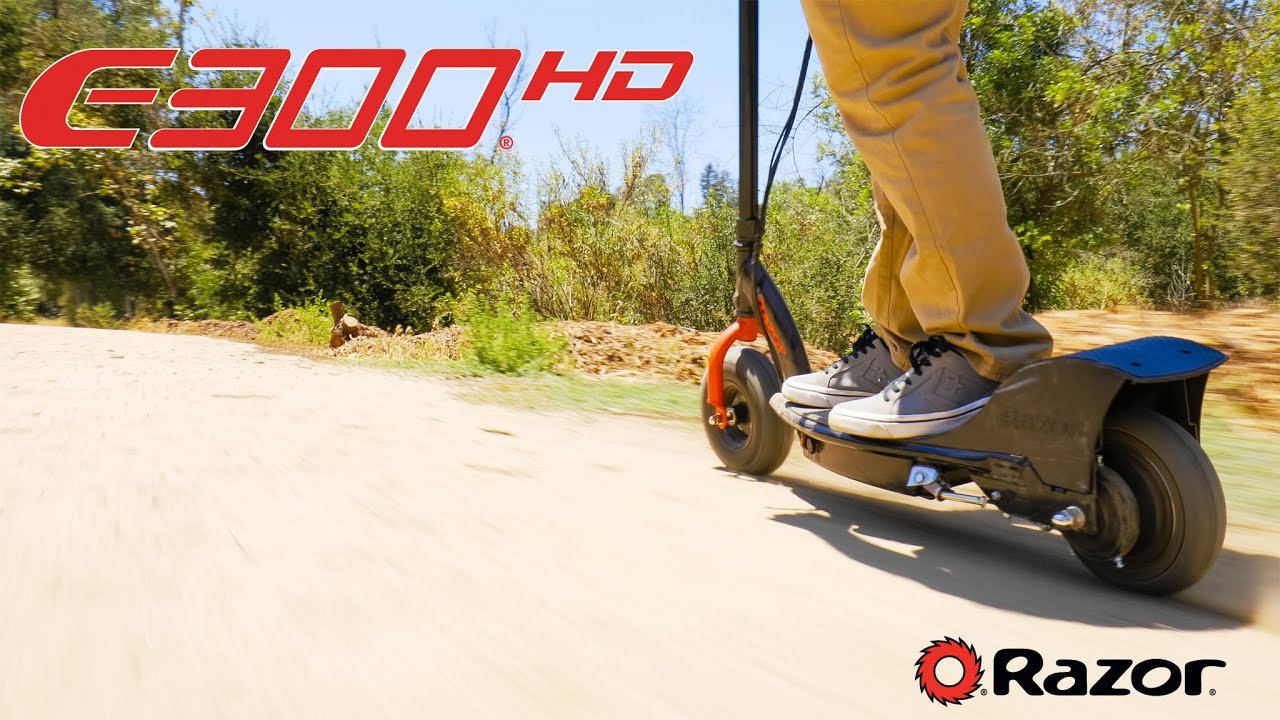Razor E300 HD Scooter Eléctrico Adultos, Jóvenes, 13+ - Negro/Rojo ...
