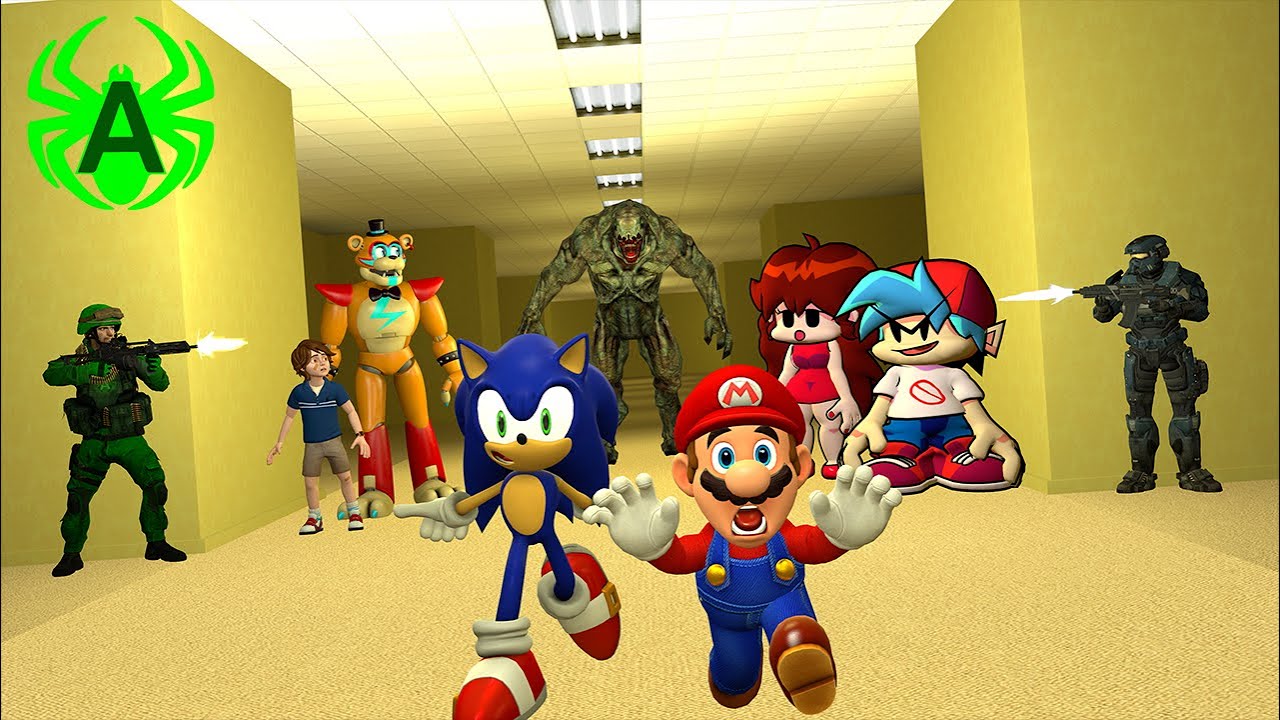 The Backrooms (Part 5): Sonic but 10 Different Characters are in ...