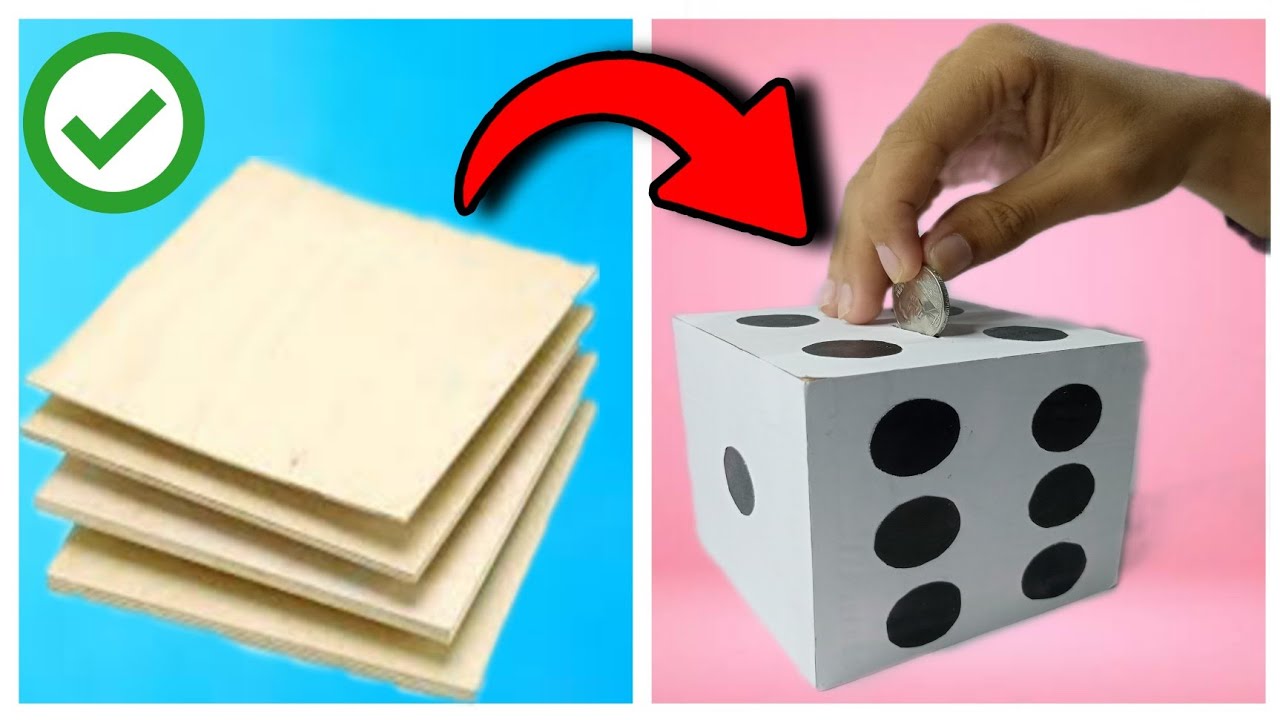 How to make DIY WOODEN (DICE) MONEY BANK BOX | To Saving Coin and Money ...