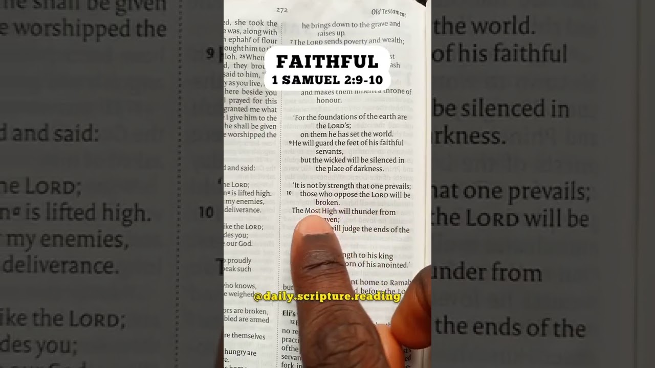 Faithful - 1 Samuel 2:9-10 #dailyscripturereading #faithful #peace # ...