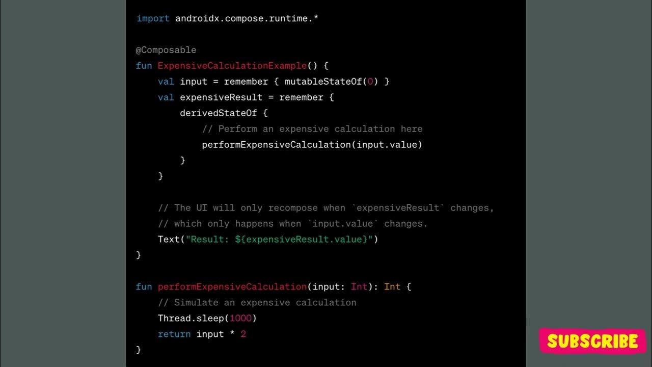 Unlocking Performance in Jetpack Compose: Mastering derivedStateOf for Smoother UIs - YouTube