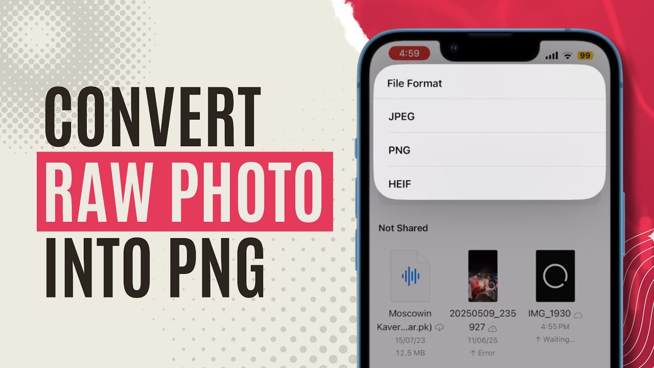How to Convert RAW Photo into PNG on iPhone - YouTube