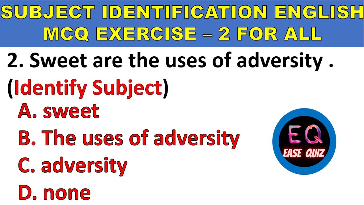 Test Your Subject Identification Skills English Grammar Quiz Video to ...