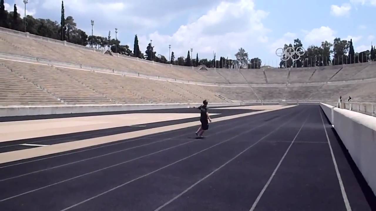 100m Dash in Stadium of the First Modern Olympics - YouTube