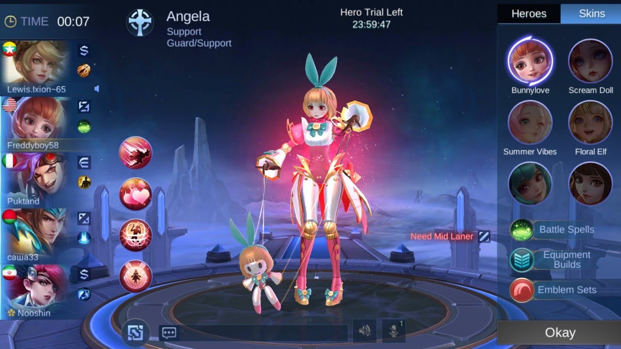 Mobile Legends Bang Bang Angela gameplay ultra graphics - YouTube