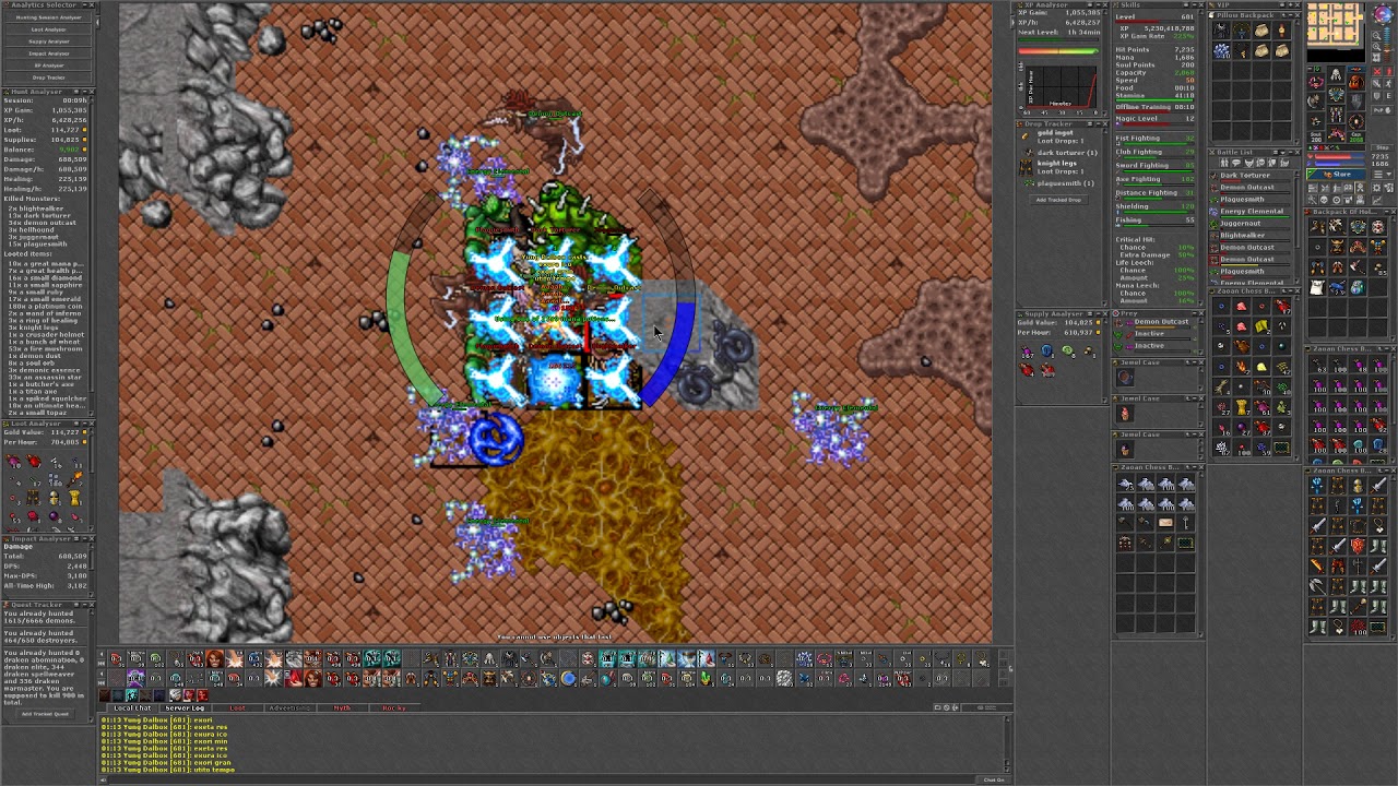 TIBIA ROSHAMUUL PRISON -3 SOLO EK HARDCORE MODE WITH FALCON BATTLEAXE, VERY GOOD XP [ENG,ESP,POR ...