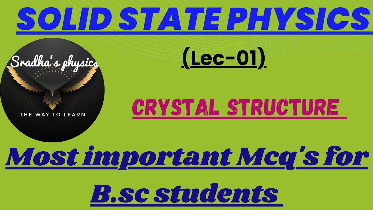 important Mcq's for B.sc students ।। crystal structure।। - YouTube