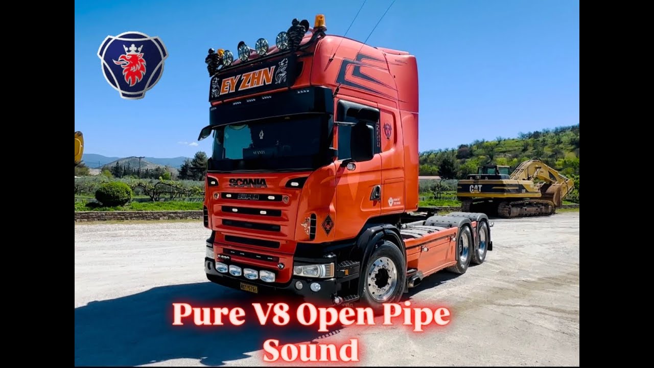 Pure V8 Open Pipe Exhaust Sound Scania R620 Youtube