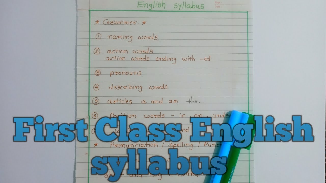 Class first English syllabus || English syllabus for CBSC and ICSE || # ...