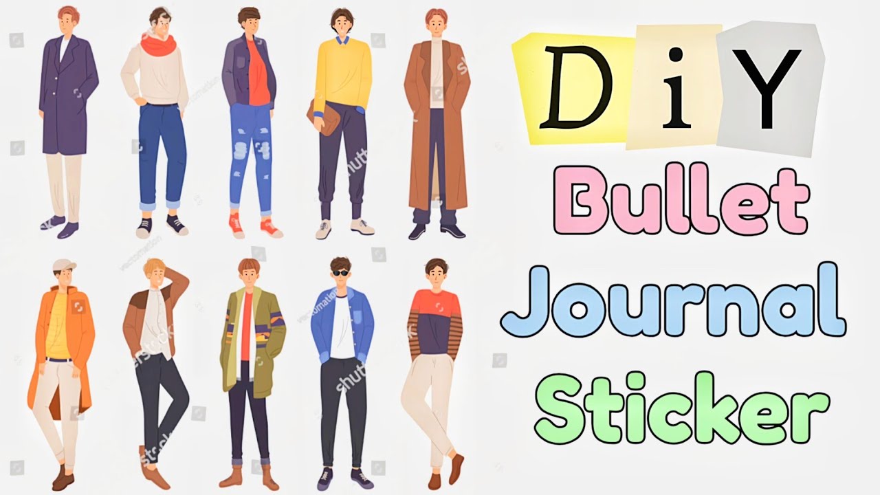 How to make paper bullet journal boy sticker l Paper bullet journal ...