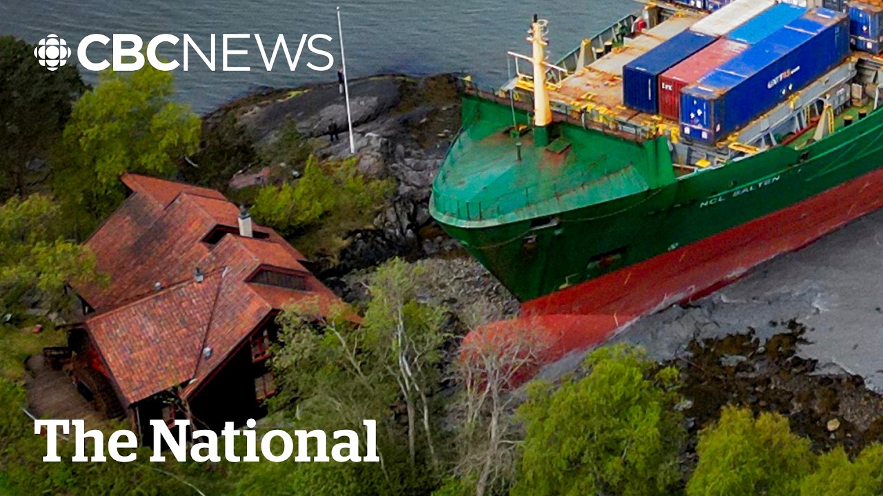 Cargo Ship In Man's Backyard