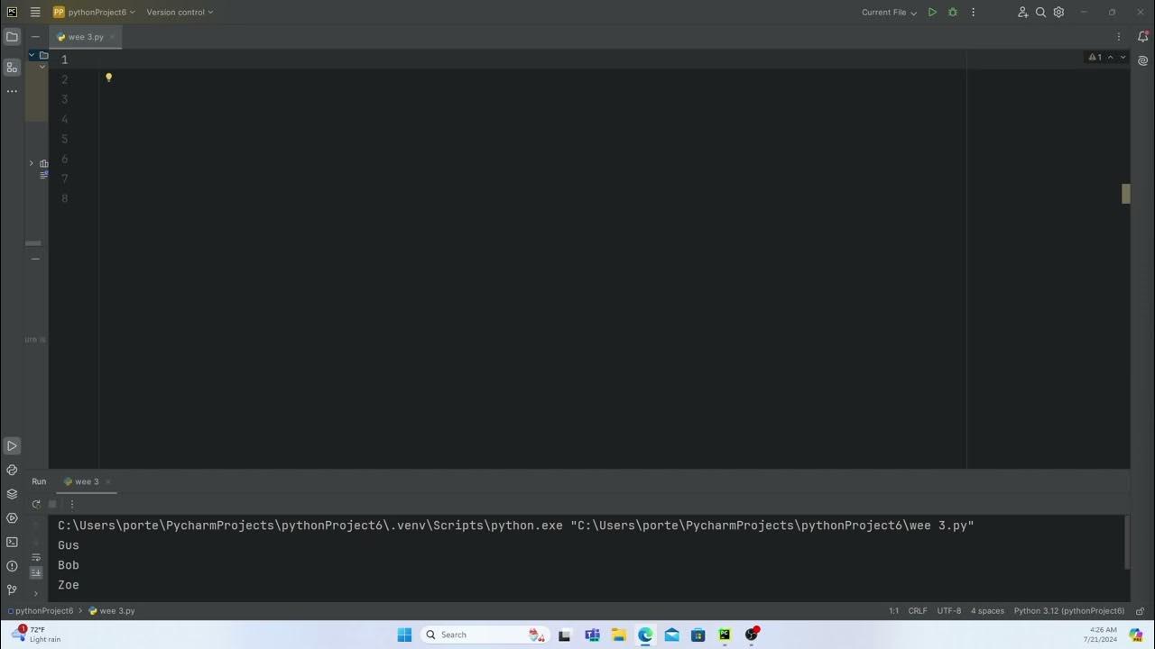 IT 140 week two zybook on PyCharm SNHU - YouTube
