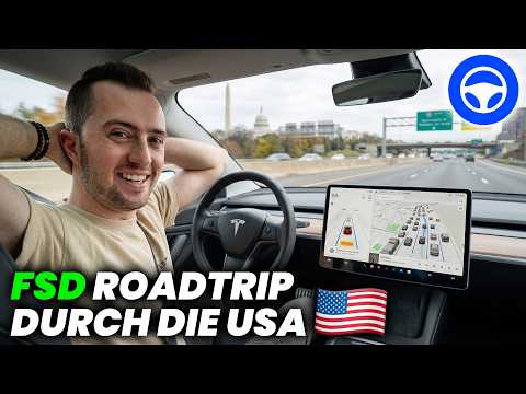 Tesla fährt 700km selbst: FSD Roadtrip durch die USA!