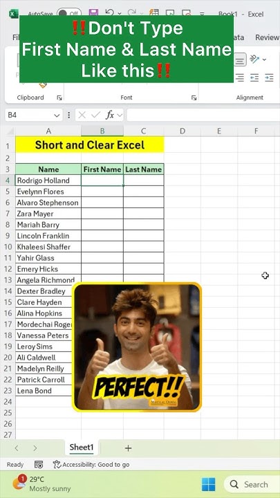 Flash Fill In Excel‼️excel Exceltips Exceltricks Shorts Youtube