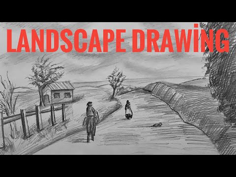 How to Draw a Landscape Drawing | Karakalem Manzara Resmi Çizimi