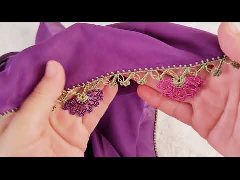 Büyük çiçekli tığ oyası modeli