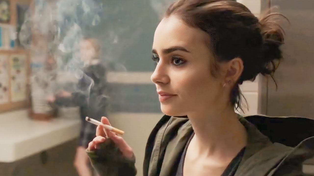 Lily Collins Smoking Cigarette 1 - YouTube
