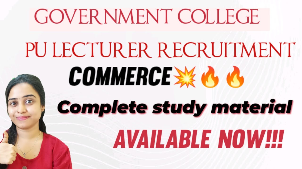 PU lecturer recruitment exam COMMERCE complete study material available ...