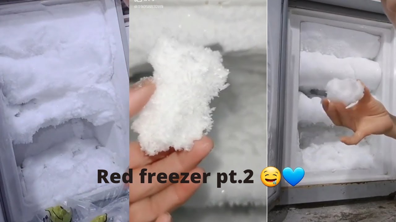 Part-2 Red freezer compilation videos/ scraping and crunchy freezer ...