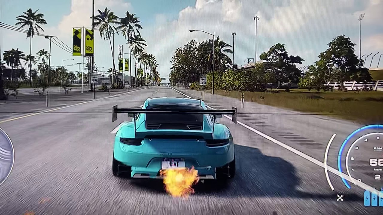 Backfire porsche 911 GT3 RS need for speed heat - YouTube