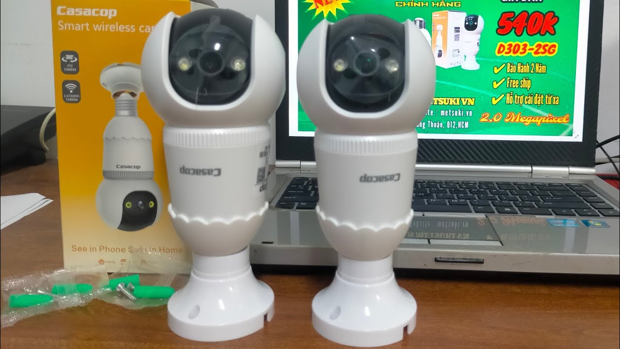 Review cặp camera bóng đèn trong nhà chính hãng Casacop D303 2SG, có ...