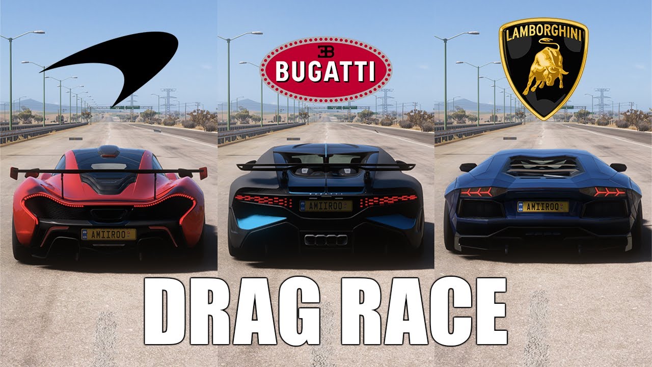 FH5 DRAG RACE - Mclaren P1 2013 vs Bugatti Divo 2019 vs Lamborghini ...