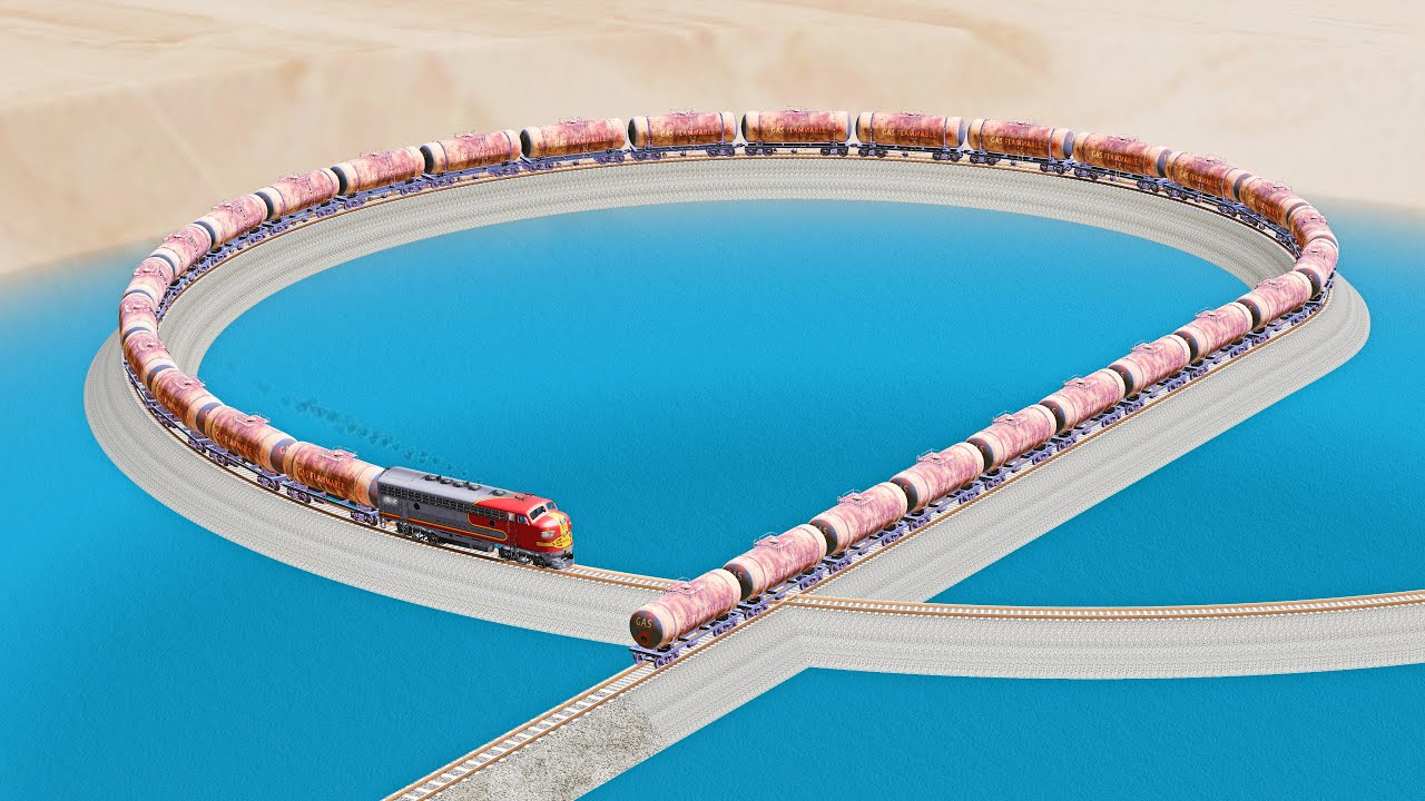 Impossible Rail Tracks vs Trains - Beamng Drive - YouTube