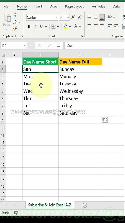 Drag fill day name | Excel tips & tricks | #Shorts - YouTube