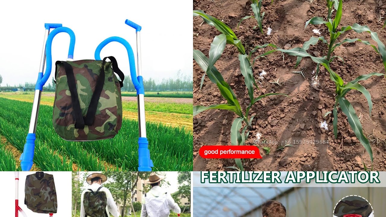 STAINLESS STEEL MANUAL BACKPACK FERTILIZER APPLICATOR TOOL DOUBLE TUBES ...