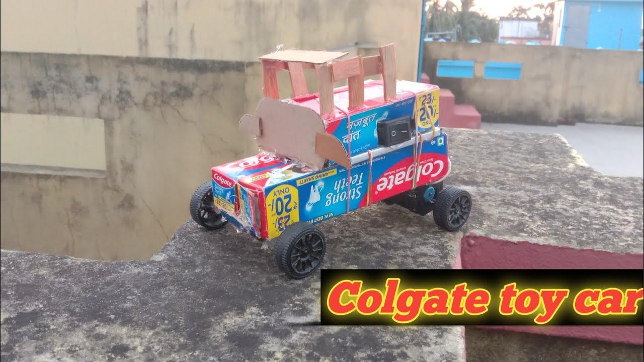 How to make// awesome Colgate toy car// very easy to make at this home ...