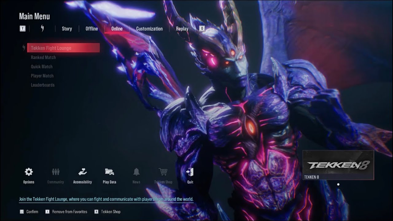 TEKKEN 8 Main Menu Character MOD - TRUE DEVIL KAZUYA - YouTube