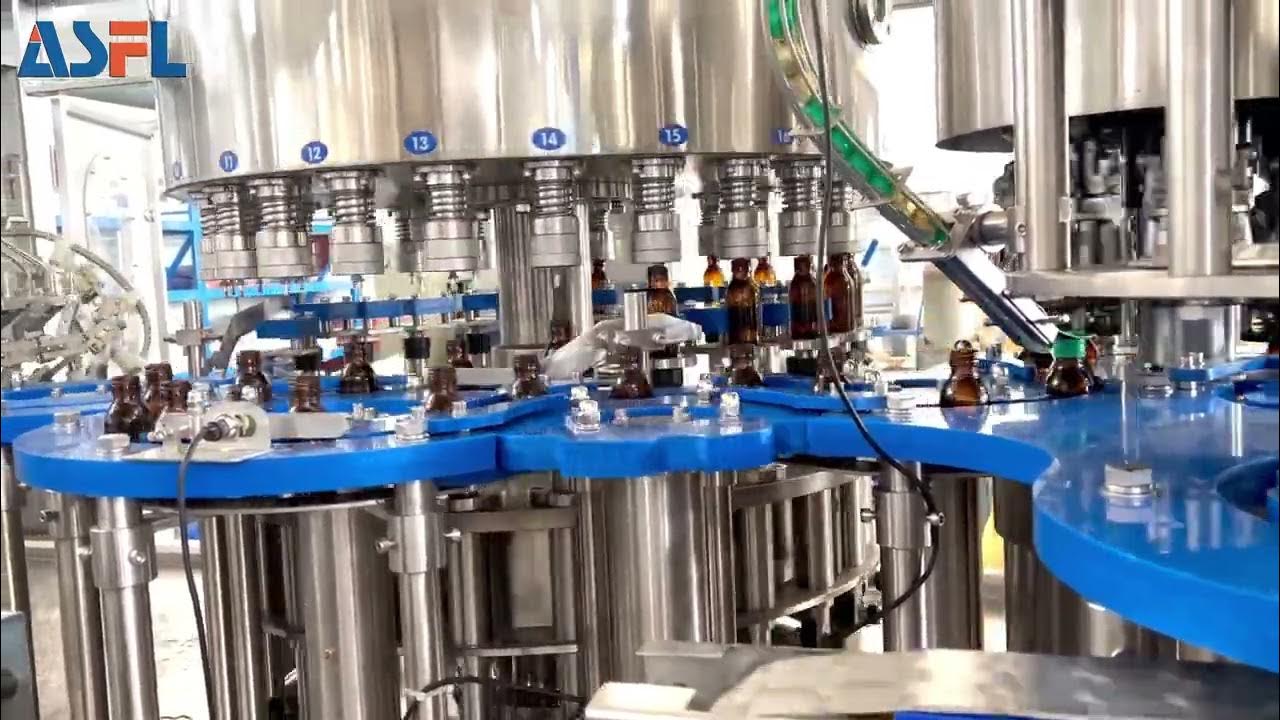 ACE-FILLING RCGF24-24-8 Syrup Rinsing Filling Capping Machine 4 in 1 Monobloc - YouTube