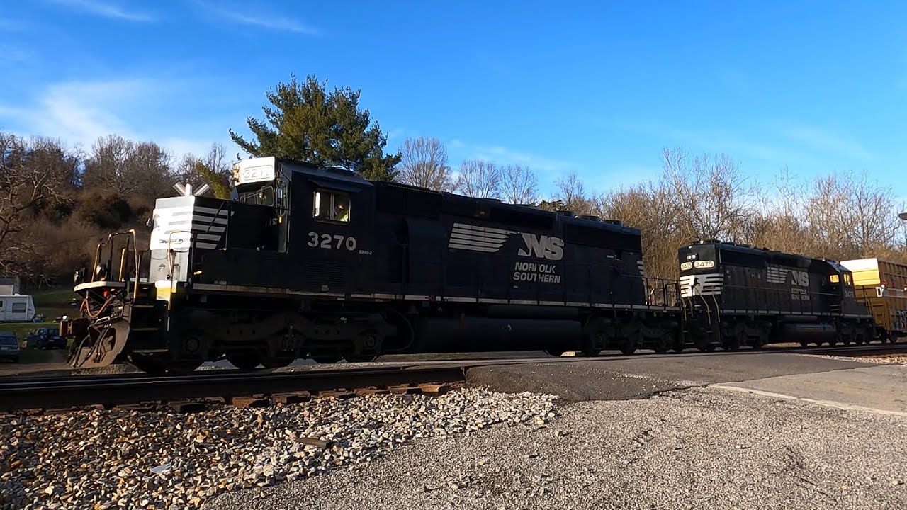 AMAZING P5 on NS 3270 as it Leads NS V34 Westbound in Walton, VA! | 2/29/2024 - YouTube