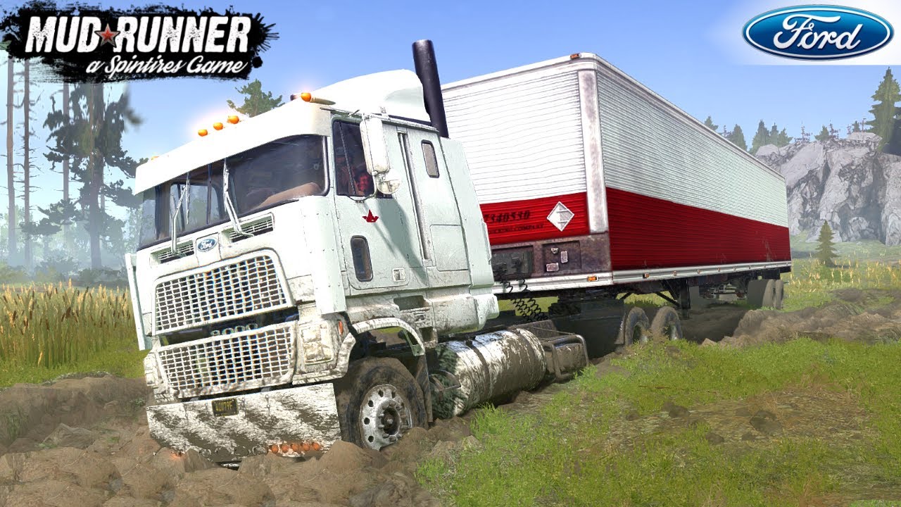 Spintires: MudRunner - FORD CLT9000 Semi Truck Falls Through The Mud ...