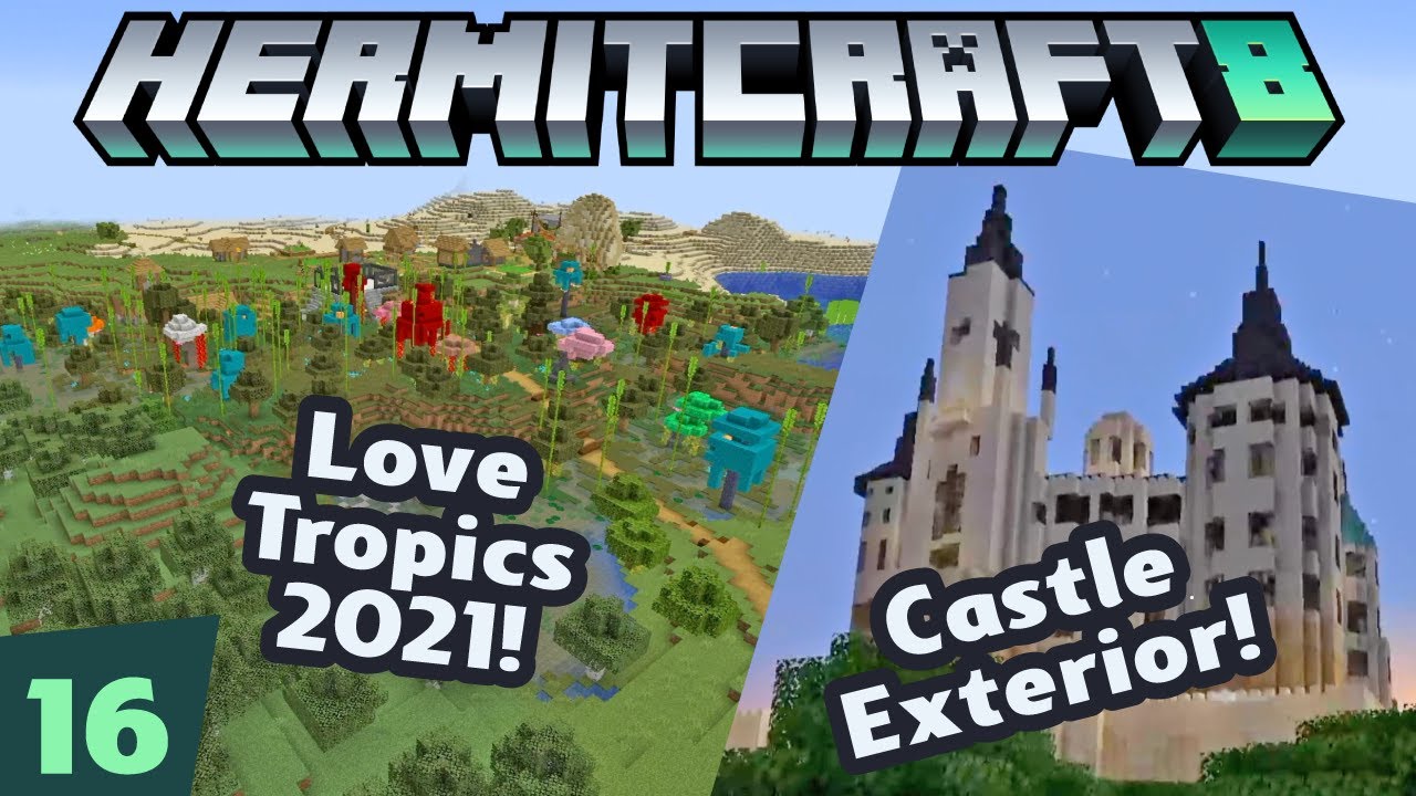 HermitCraft 8 ep 16 — Love Tropics 2021, Castle Hohenzollern exterior ...