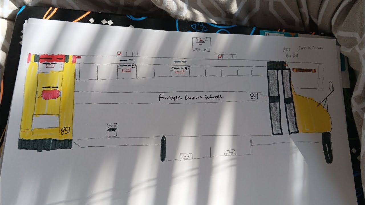 2008 Thomas c2 Bus 851(Forsyth County)Drawing Walk-around ️ 😍 💖 - YouTube