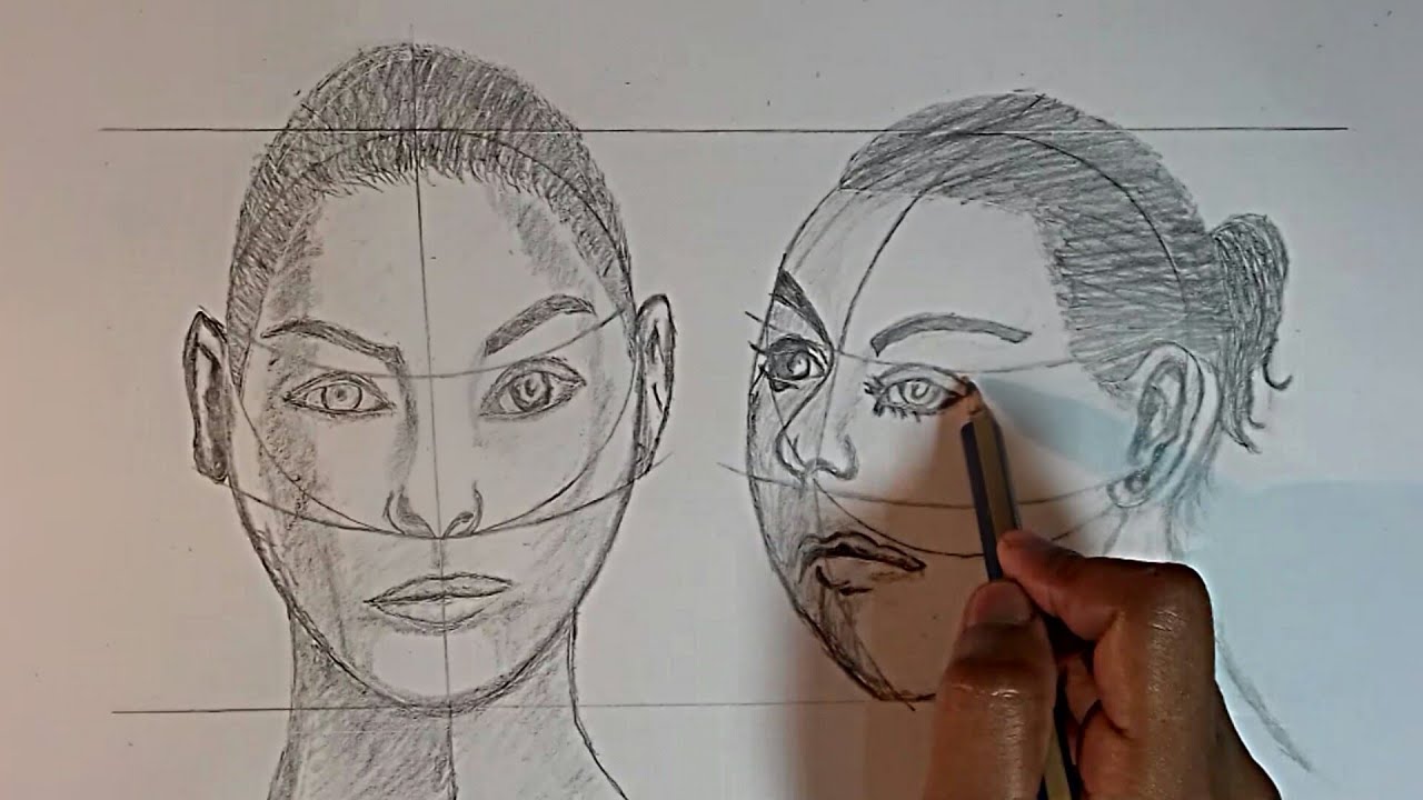 How To draw a Faces Angle With Pencil || Methods Of Drawing Faces ...