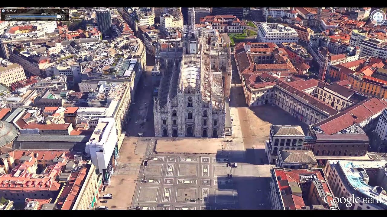 Milan/Milano City Tour: Google Earth by GPS Track Log (Ver.2.) - YouTube