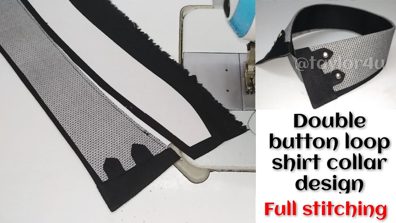 Button loop shirt collar pattern | How to sew collar design 2021 - YouTube