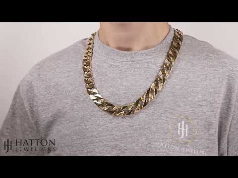 Solid 9ct Yellow Gold Heavy Square Curb Chain -16mm - 26\