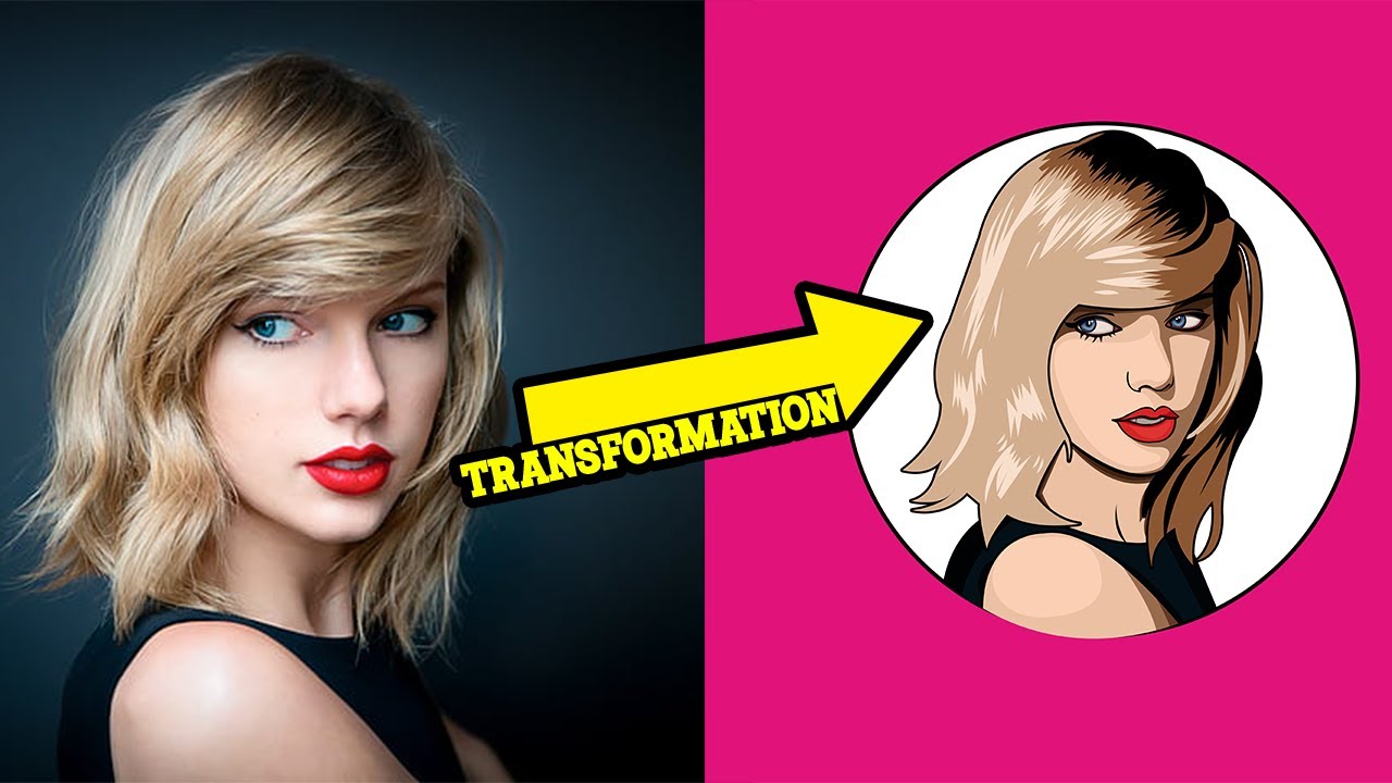 Taylor Swift Vector art Using Pen tool #taylorswift - YouTube