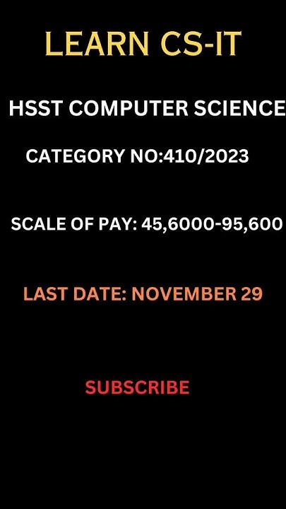 HSST COMPUTER SCIENCE - YouTube