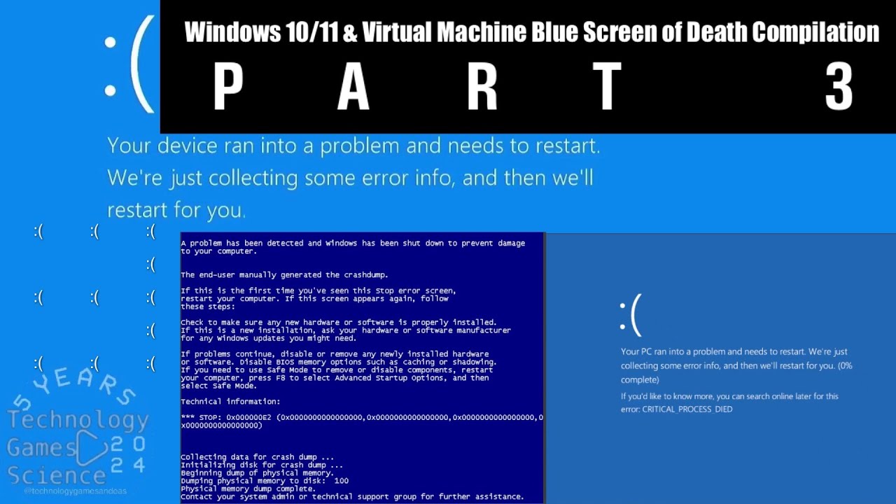 Windows 10/11 & Virtual Machine Blue Screen of Death Compilation (PART ...