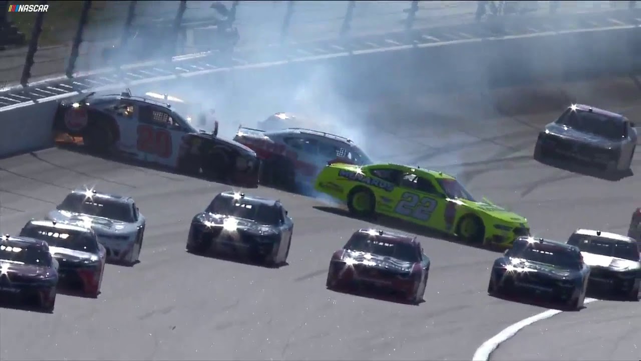 Watch: First-lap wreck takes out several playoff contenders - YouTube