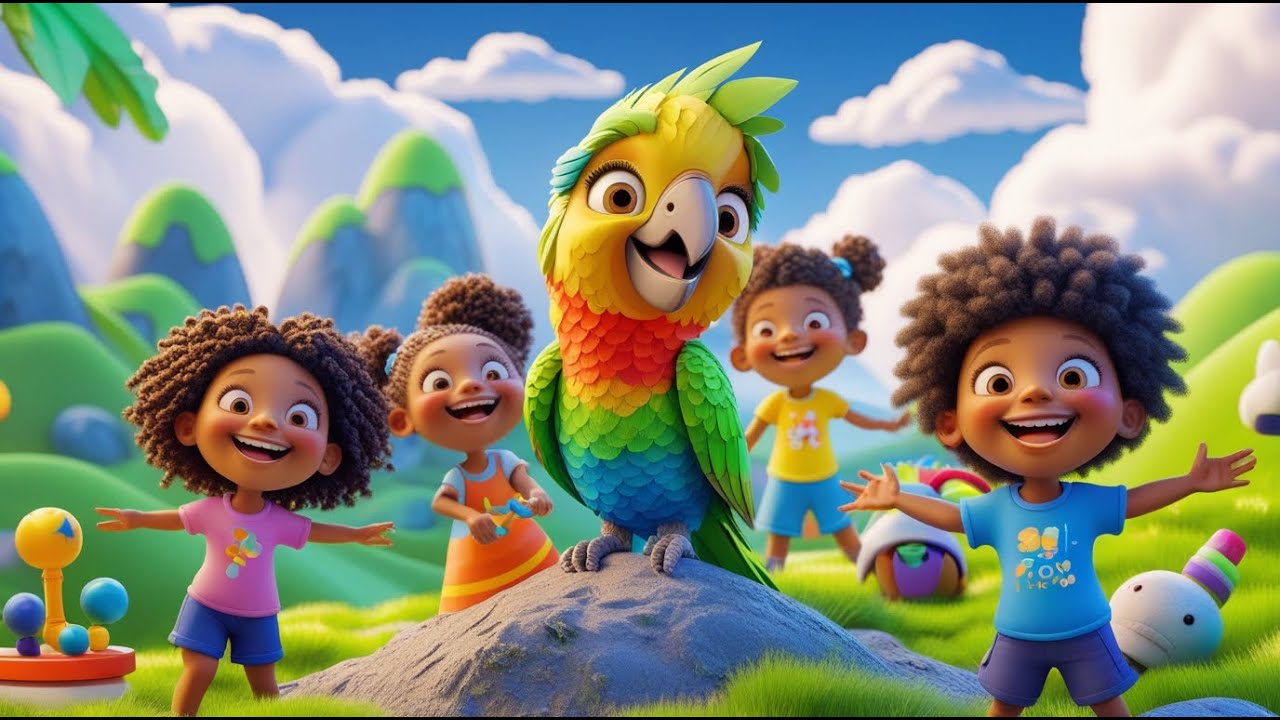 Colorful Parrot Dance with Kids | Fun Animated Kids Song | Rhyme Land ...