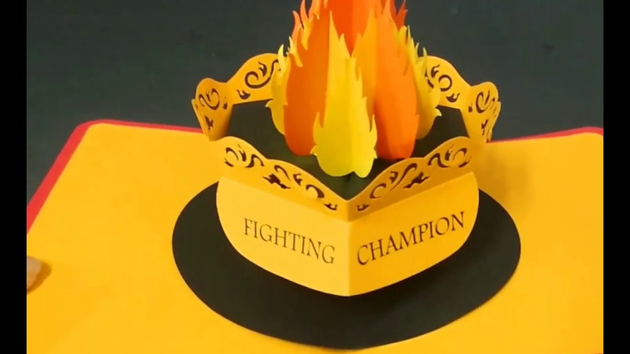 Pop up Fire torch Card - YouTube