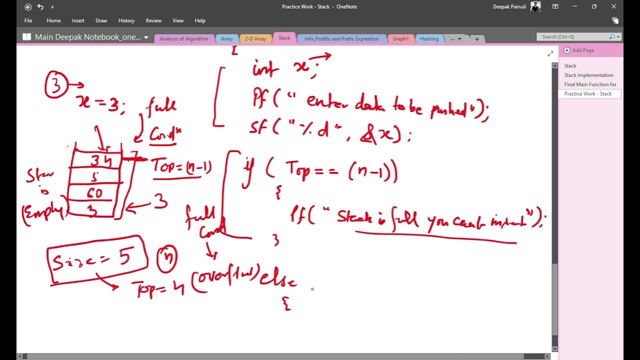 Stack Implementation Part 2 Ii Push Ii Pop Ii Peek Ii Top Ii Lifo Ii Display Ii Stack