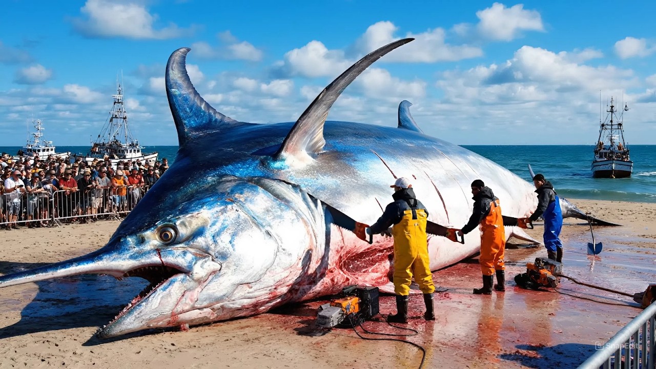 72 Hours Hunting Giant Swordfish with Longlines | Deep Sea Fishing ...