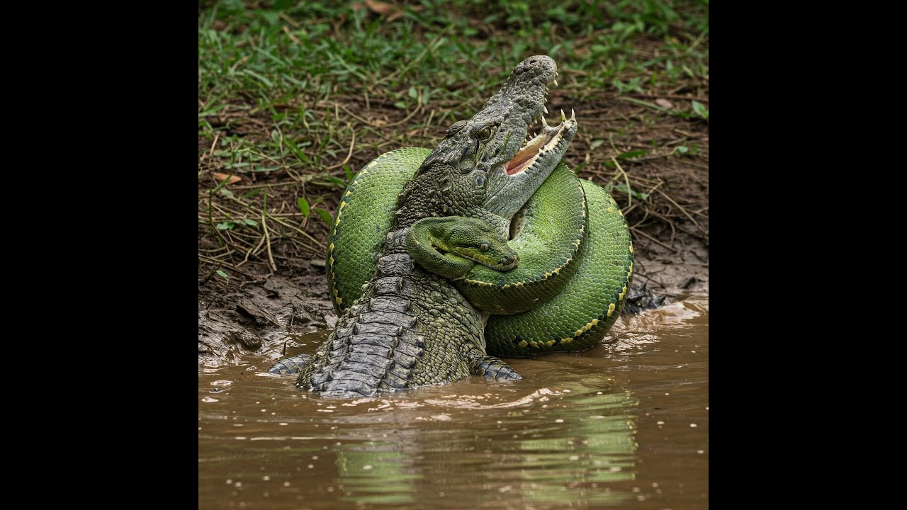 Big Snake Fights Alligator - YouTube